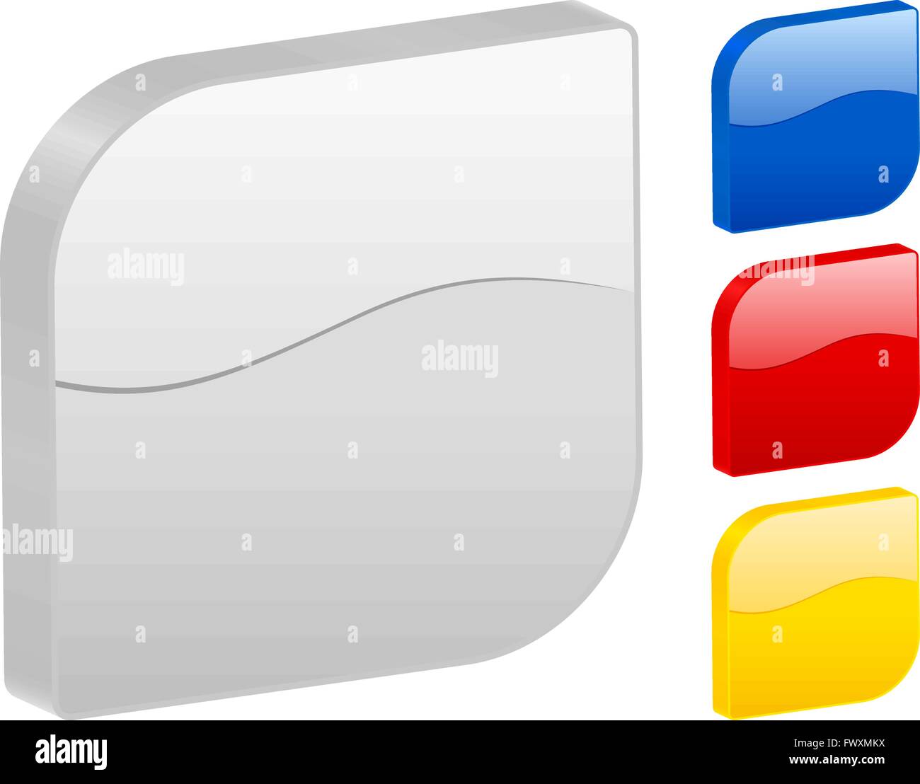 3D rounded icon set isolated on a white background. Vector illustration ...