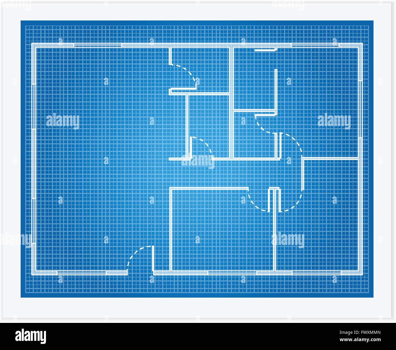 Blueprint with house plan on a white background Stock Vector Image ...