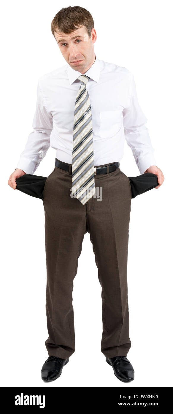 Businessman turned out his pockets Stock Photo - Alamy