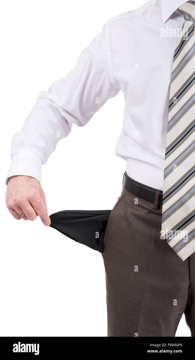 Businessman turned out his pocket Stock Photo - Alamy