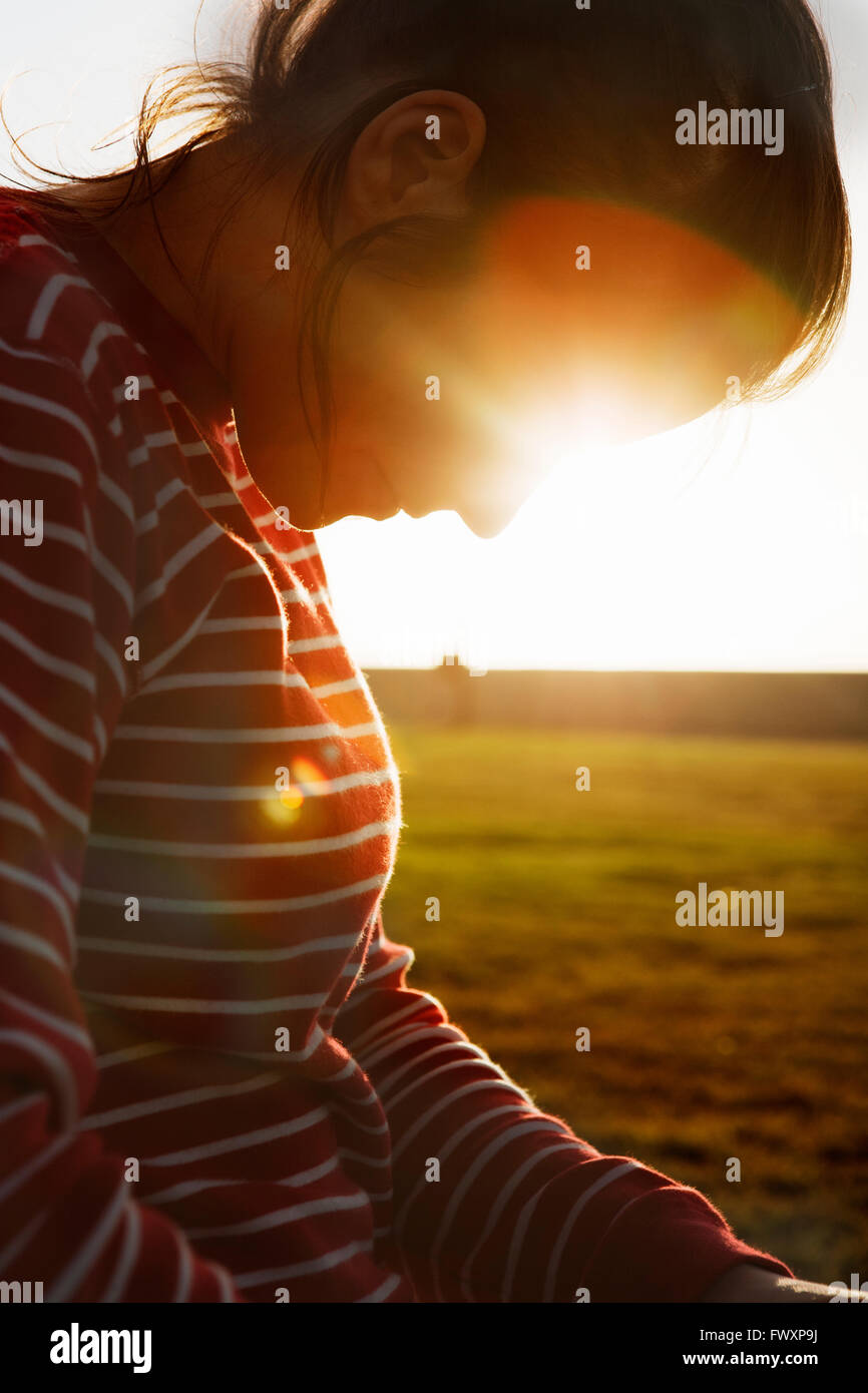Woman beauty outdoors looking back hi-res stock photography and images ...