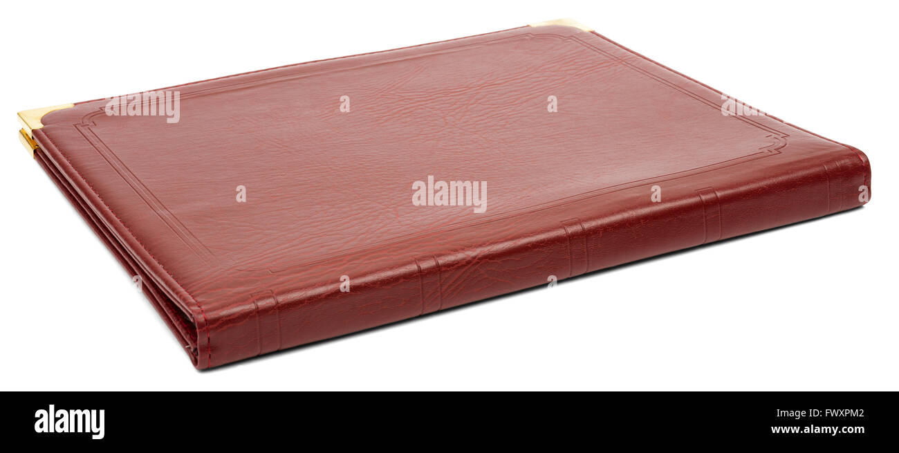 Brown leather folder Stock Photo - Alamy