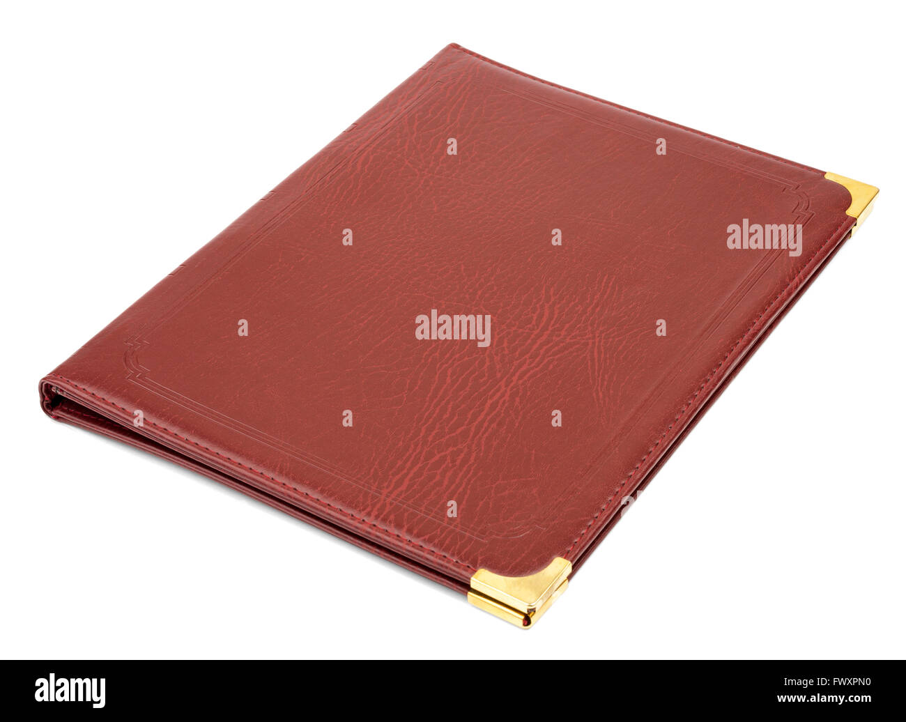 Brown leather folder Stock Photo - Alamy