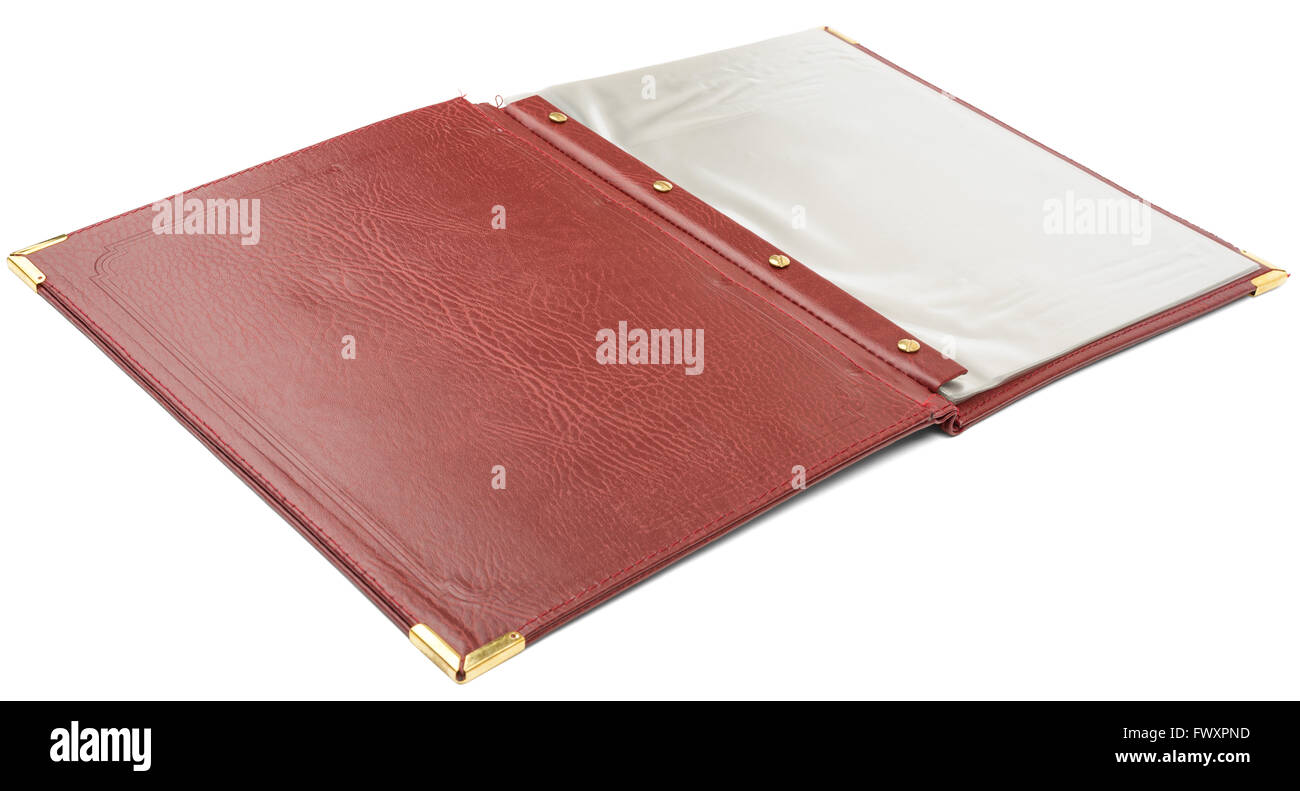 Brown leather folder Stock Photo - Alamy