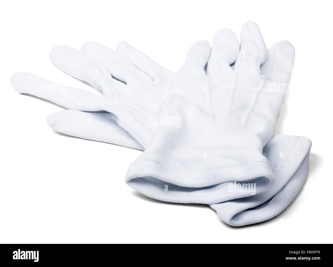 Pair of butlers white gloves Stock Photo - Alamy