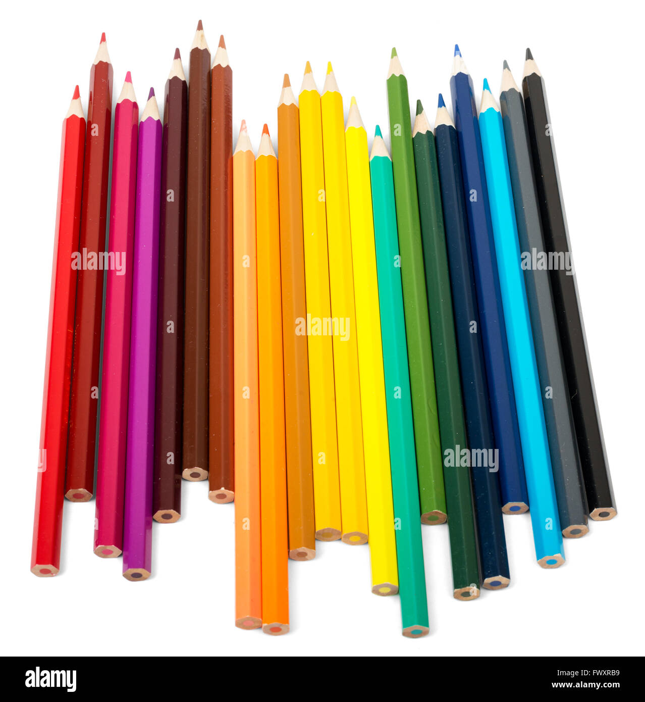 Colorful crayons on white Stock Photo - Alamy