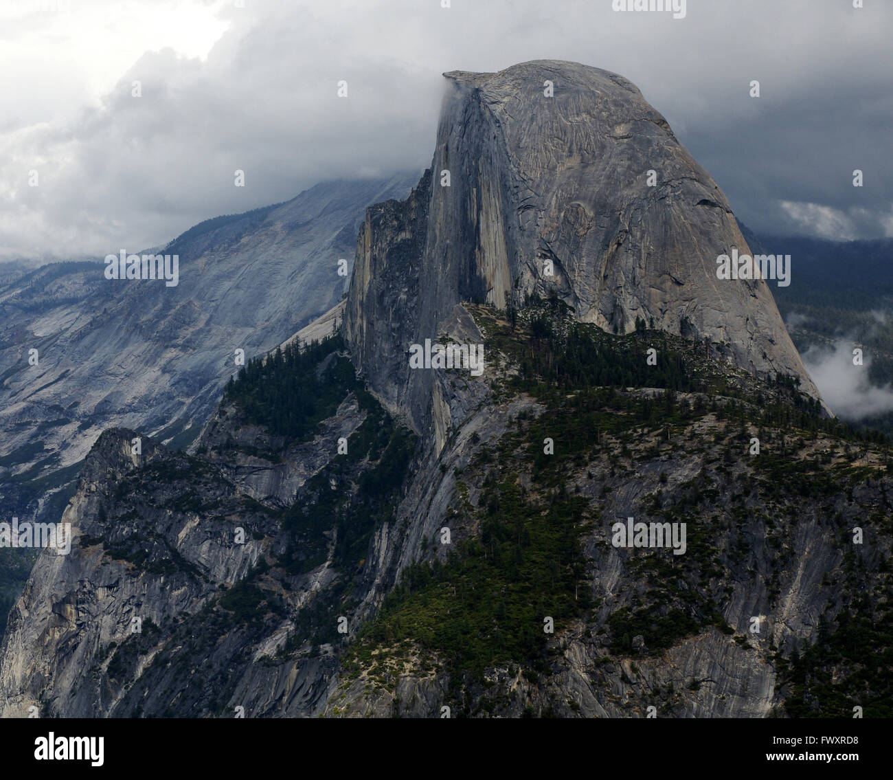 Half Dome, a granite dome in Yosemite valley, Yosemite National Park ...