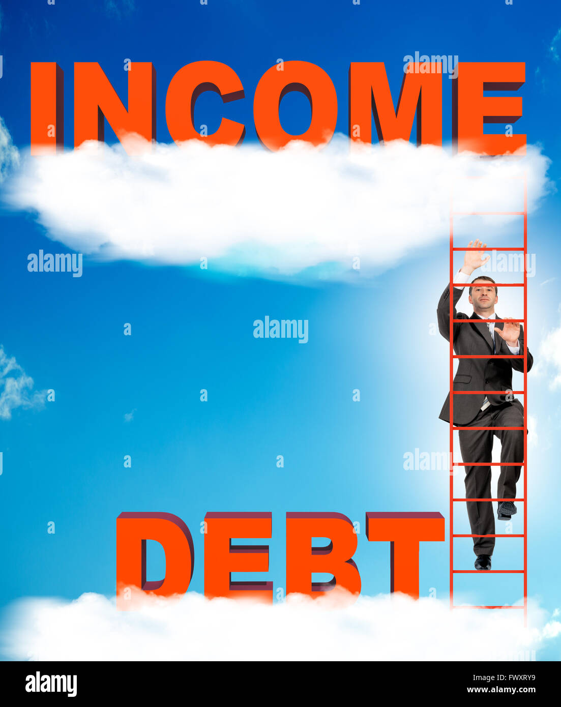 Businessman climbing stairs Stock Photo - Alamy