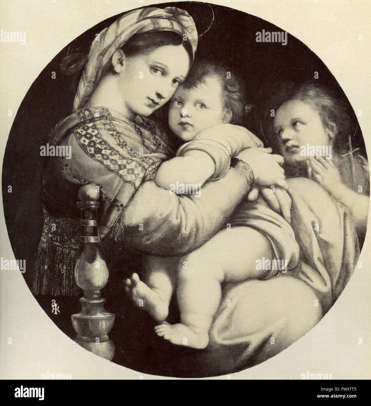 The Madonna of the Chair, painted by Raphael, Florence, Italy Stock ...