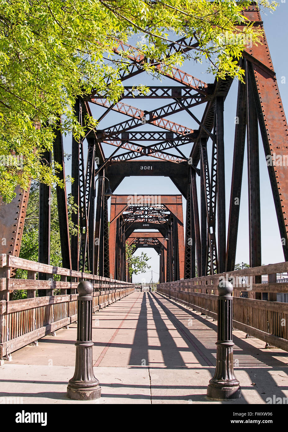 Front view of Winters railway Historic Trestle Train Bridge in ...