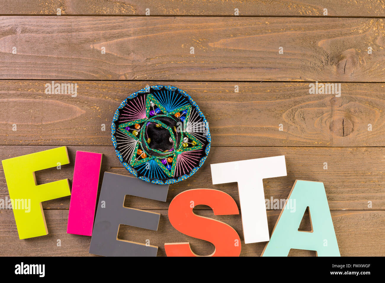 Traditional colorful table decorations for celebrating Fiesta Stock ...