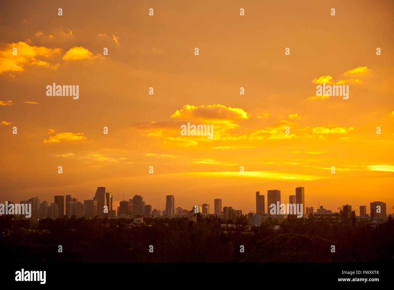 Miami skyline sunset hi-res stock photography and images - Alamy