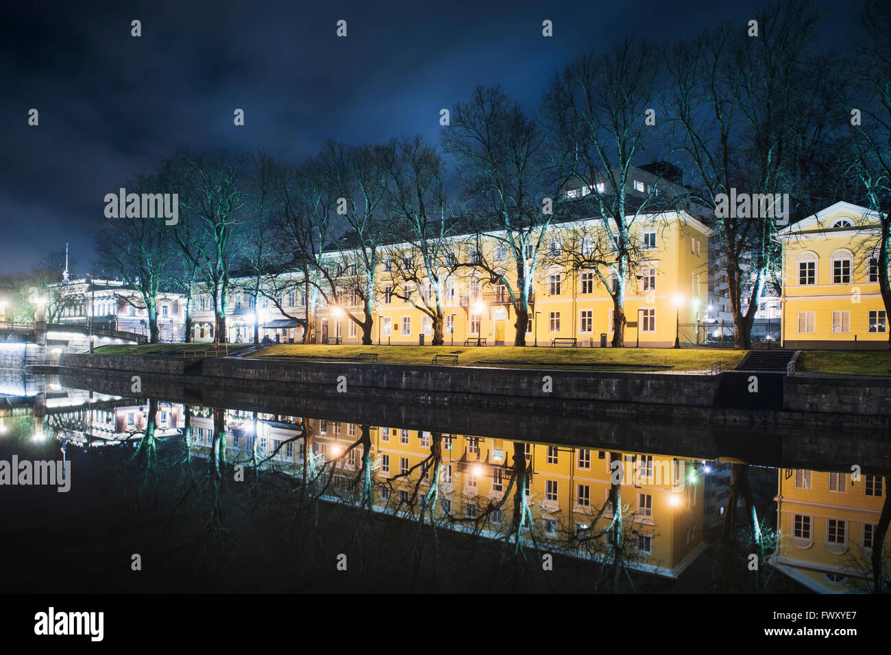 Illuminated cityscape sky night architecture hi-res stock photography ...