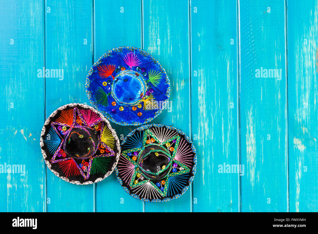 Traditional colorful table decorations for celebrating Fiesta Stock ...