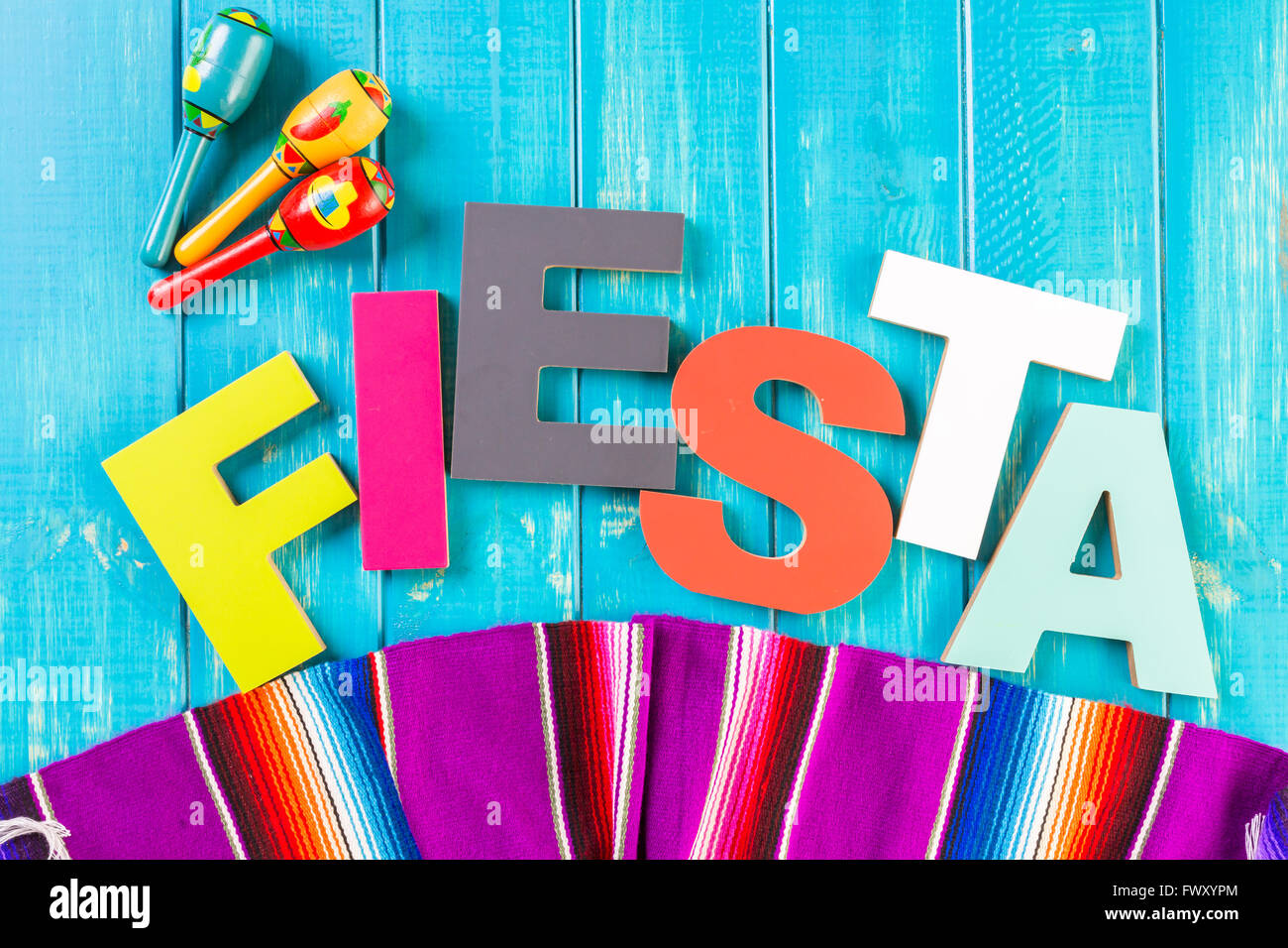 Traditional colorful table decorations for celebrating Fiesta Stock ...