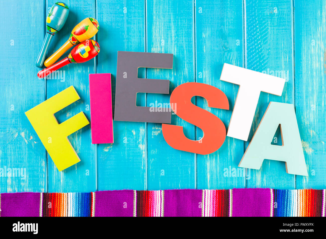 Traditional colorful table decorations for celebrating Fiesta Stock ...