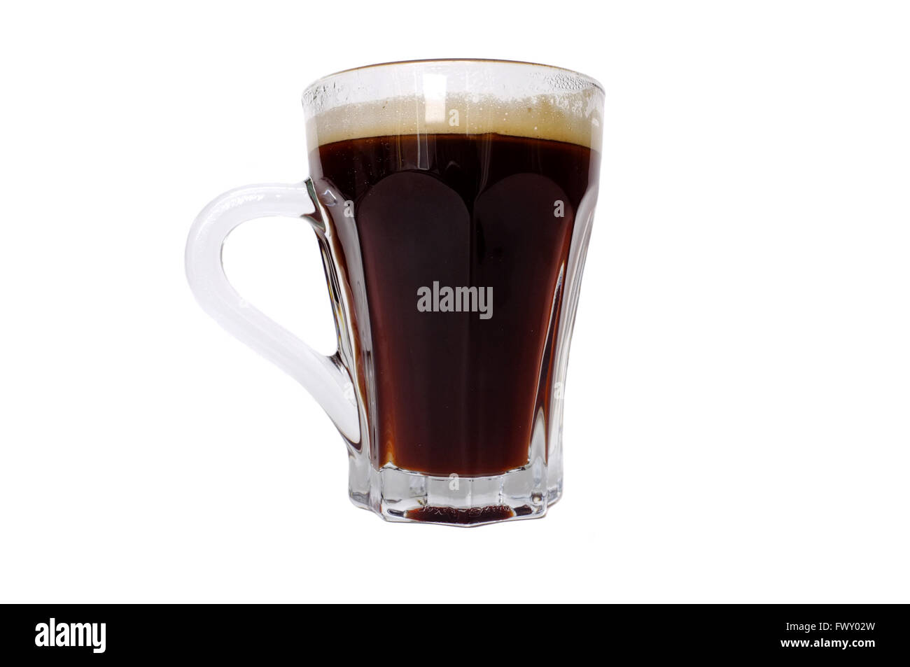 A full glass coffee cup photographed against a white background Stock ...