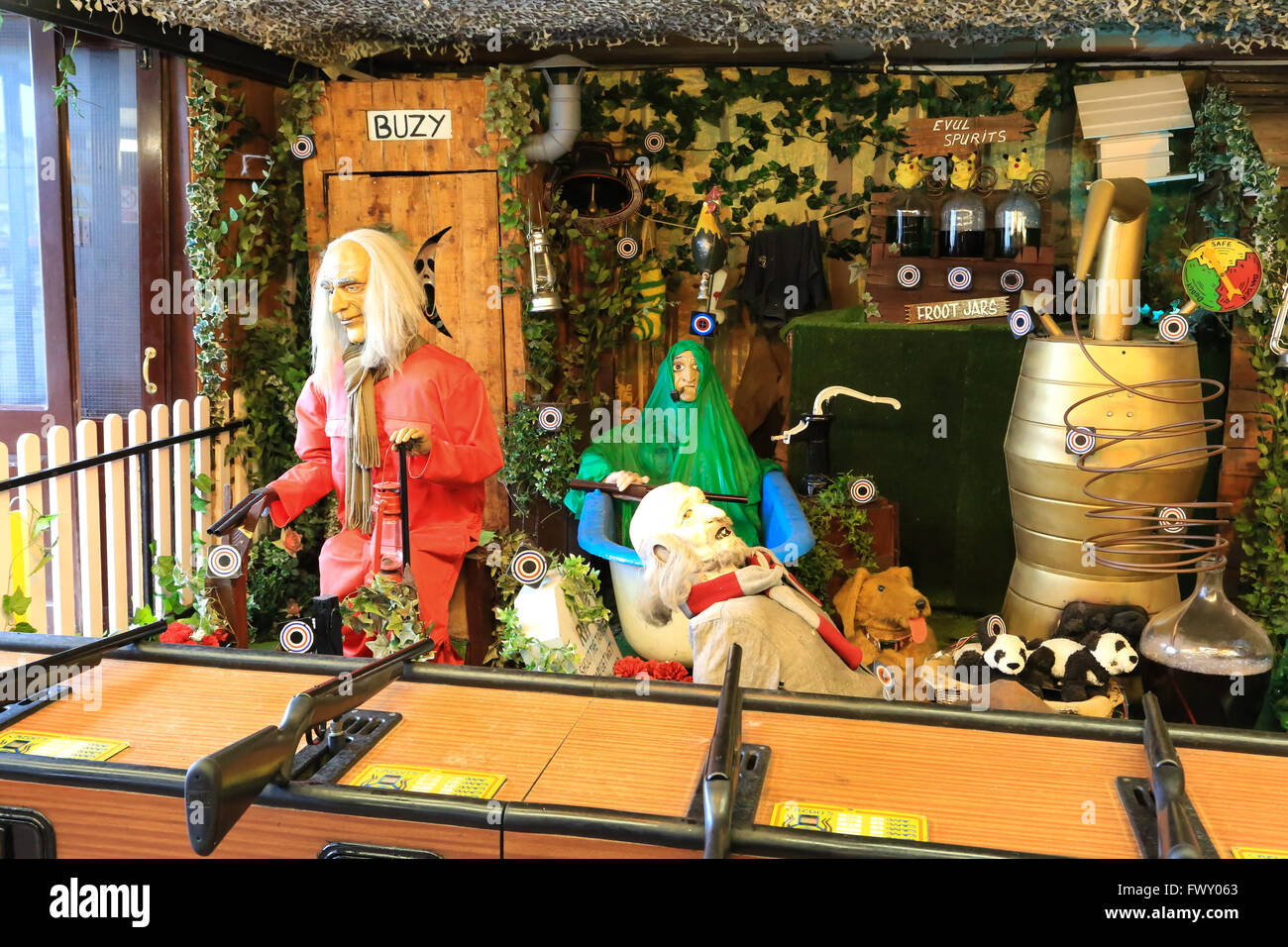 Arcade Shooting Range, St Ives, Cornwall, Design on house wall Stock ...