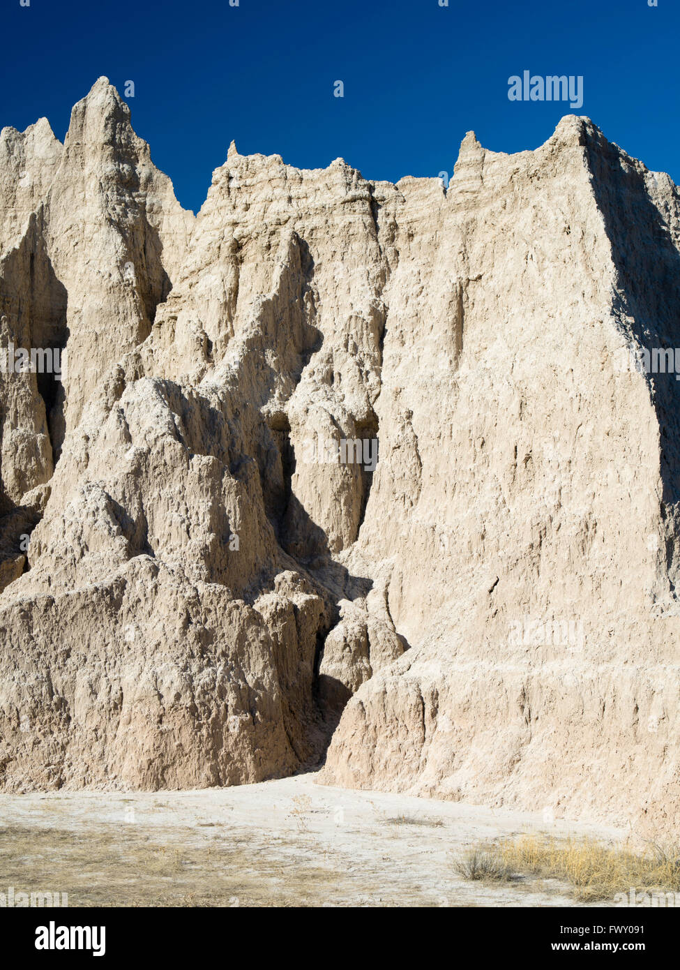 View of Badlands National Park on an early spring day; South Dakota ...