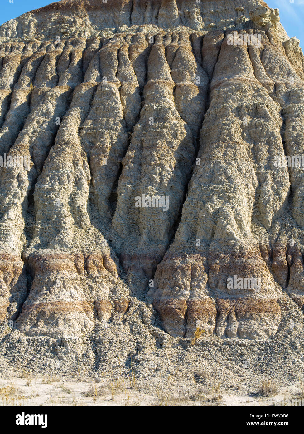 C;loseup view of Badlands National Park on an early spring day; South ...