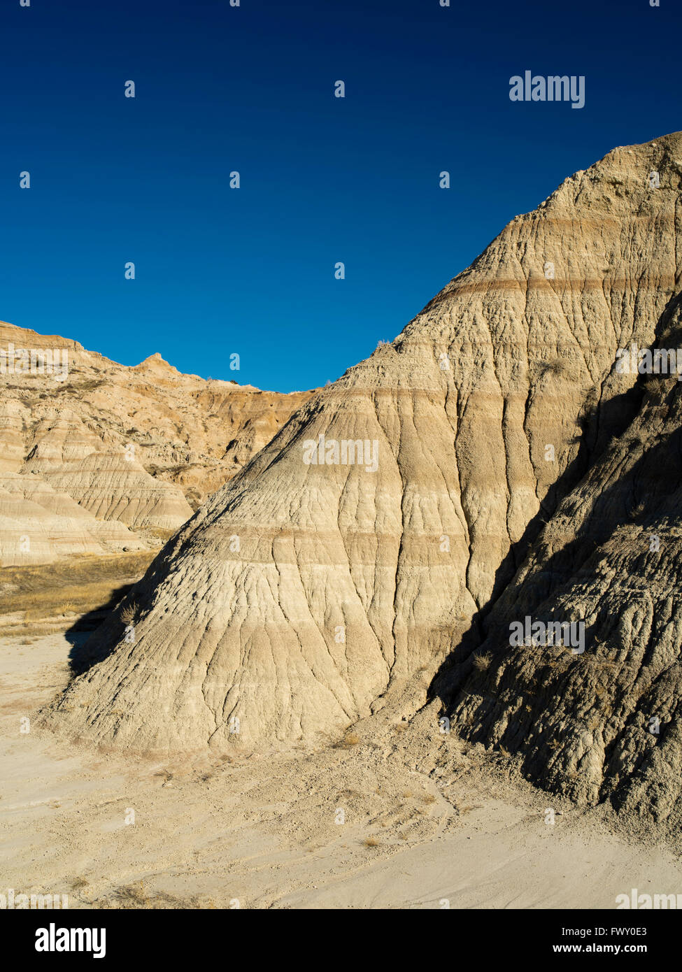 View of Badlands National Park on an early spring day; South Dakota ...