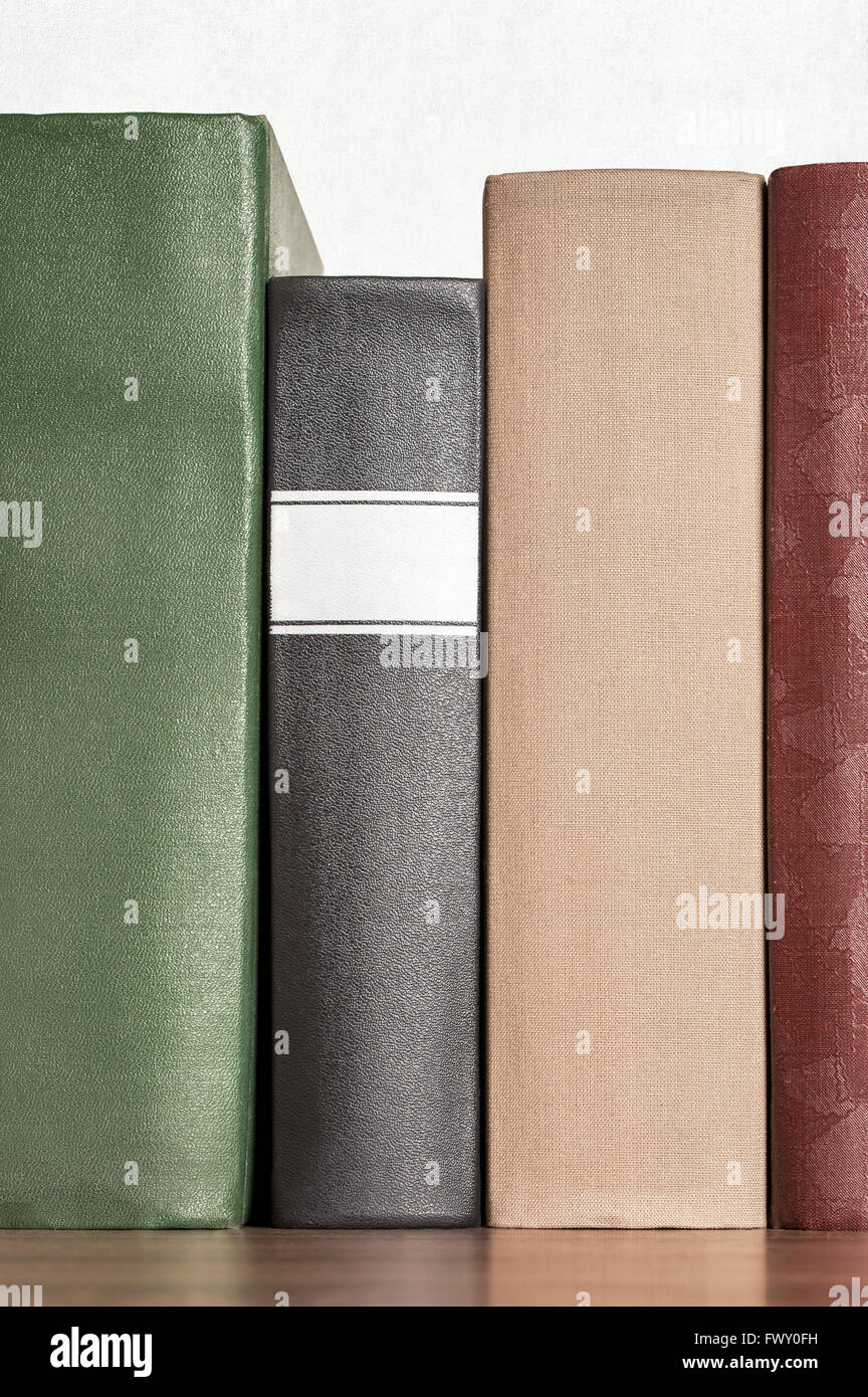 stack of books on the shelf Stock Photo - Alamy