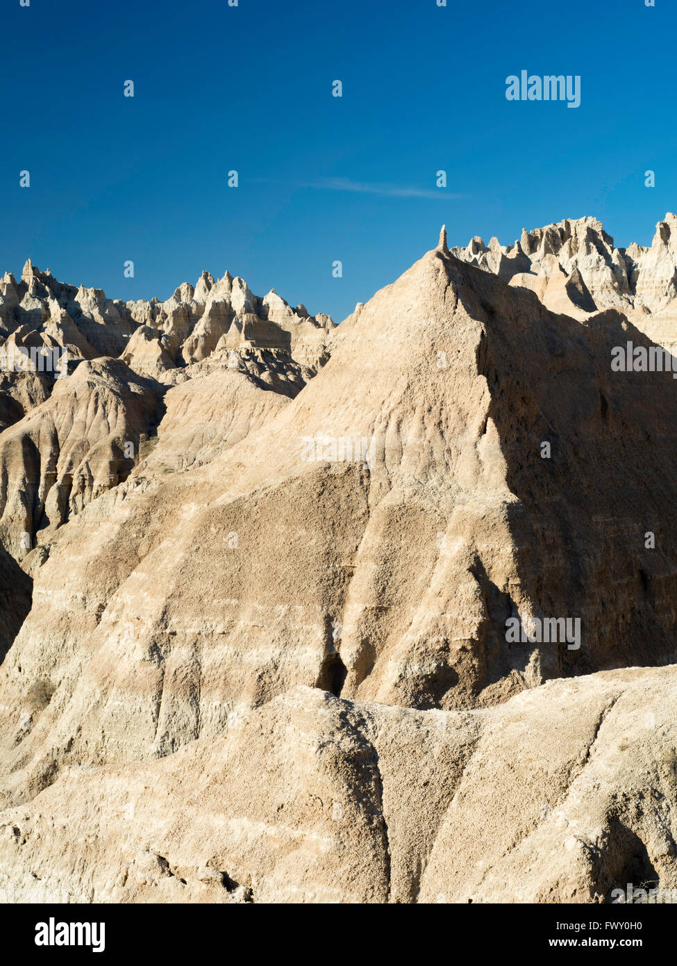 View of Badlands National Park on an early spring day; South Dakota ...