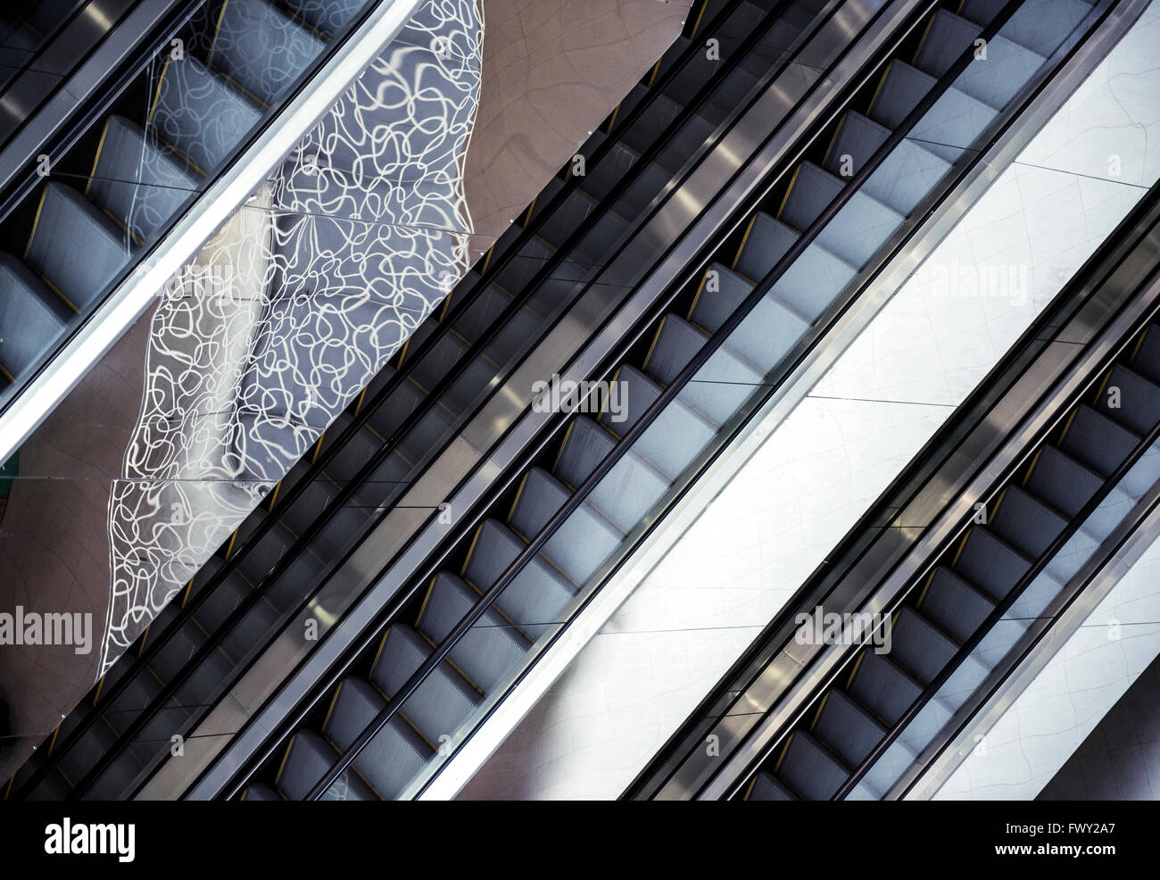 Escalator in modern building Stock Photo - Alamy