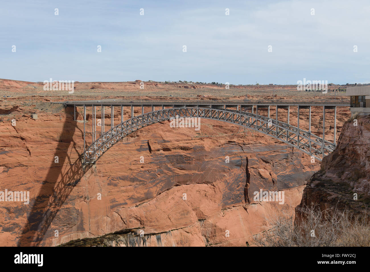 Huge dam bridge cross Colorado river at Lake Powell, Arizona USA Stock ...