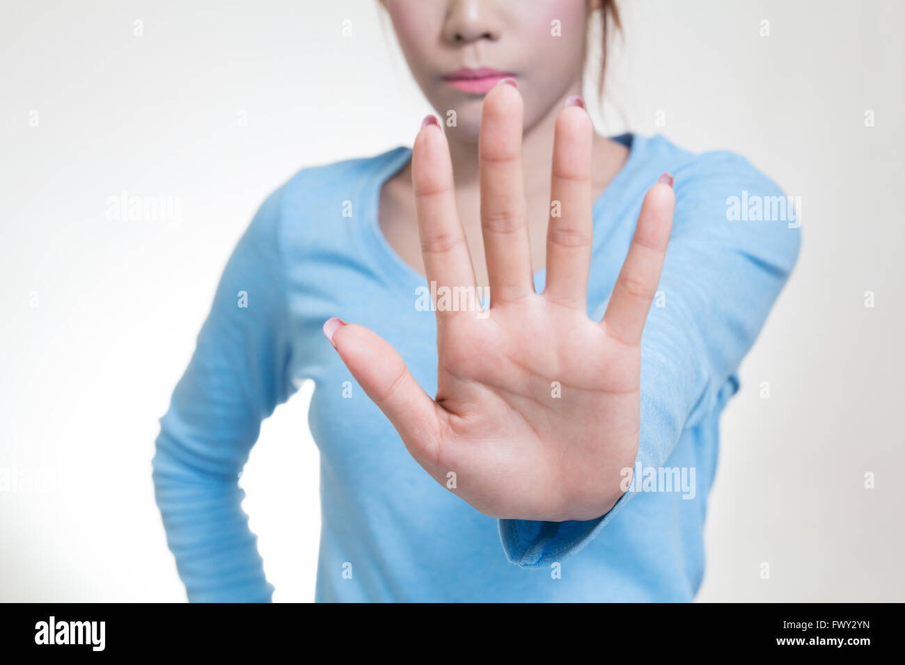 Stop hand gesture hi-res stock photography and images - Alamy