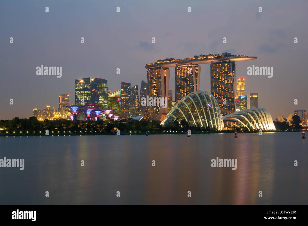Singapore Skyline and view of Marina Bay Stock Photo - Alamy