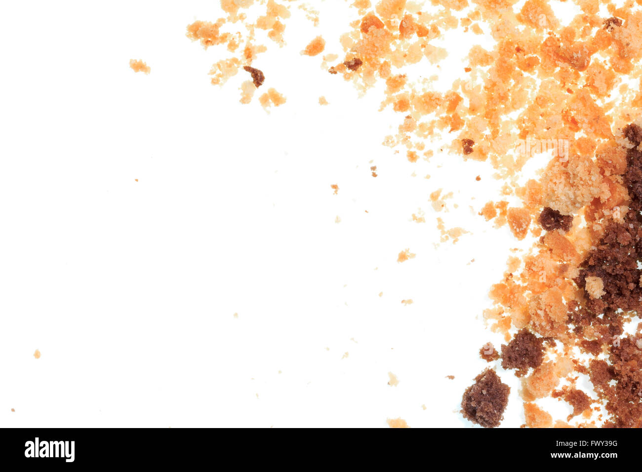 Isolated image of crumbled cookies on a white background Stock Photo ...