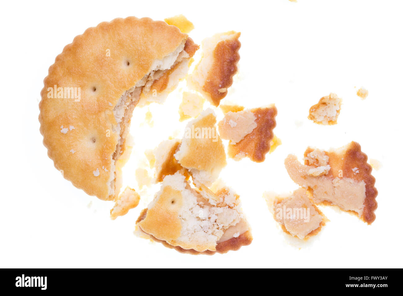 Crumbs of Biscuit Texture Closeup Details Isolated On White Stock Photo ...