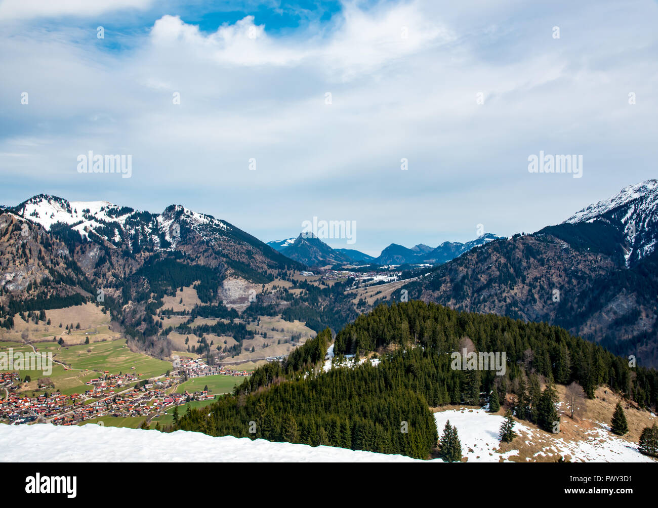 fir trees and mountains in Germany Stock Photo - Alamy