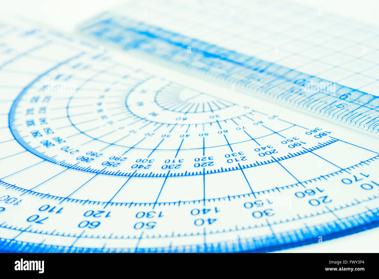 Geometry ruler with close up view Stock Photo - Alamy