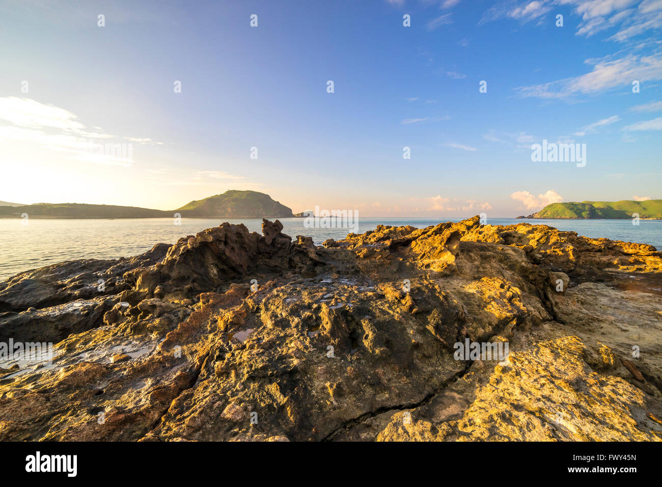Texture of beach rock with nature sunlight Stock Photo - Alamy