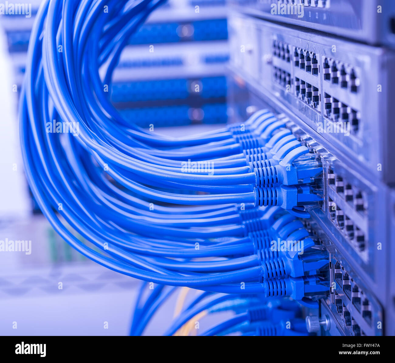 Network switch and ethernet cables,Data Center Concept Stock Photo - Alamy