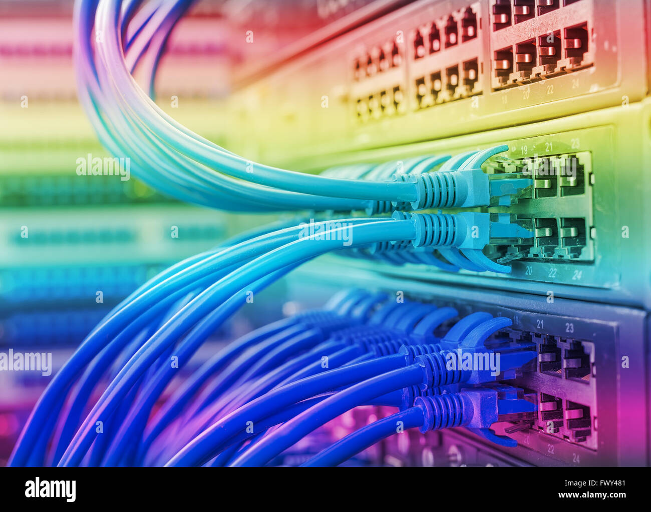 Network switch and ethernet cables,Data Center Concept Stock Photo - Alamy