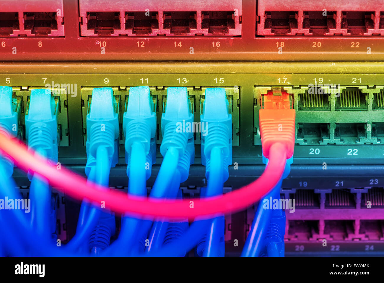 Network switch and ethernet cables,Data Center Concept Stock Photo - Alamy