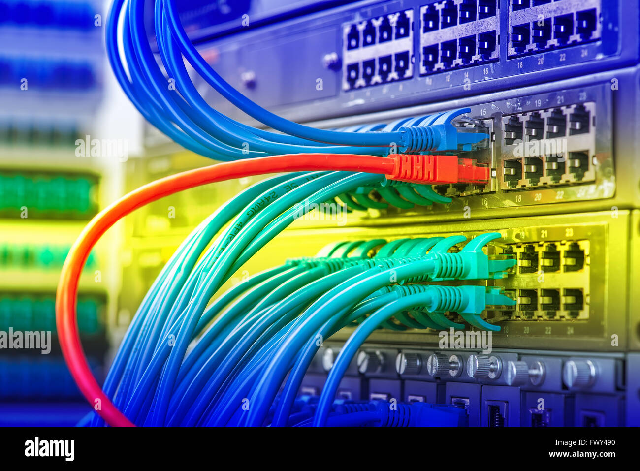Network switch and ethernet cables,Data Center Concept Stock Photo - Alamy