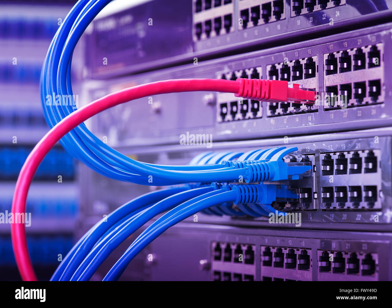Network switch and ethernet cables,Data Center Concept Stock Photo - Alamy