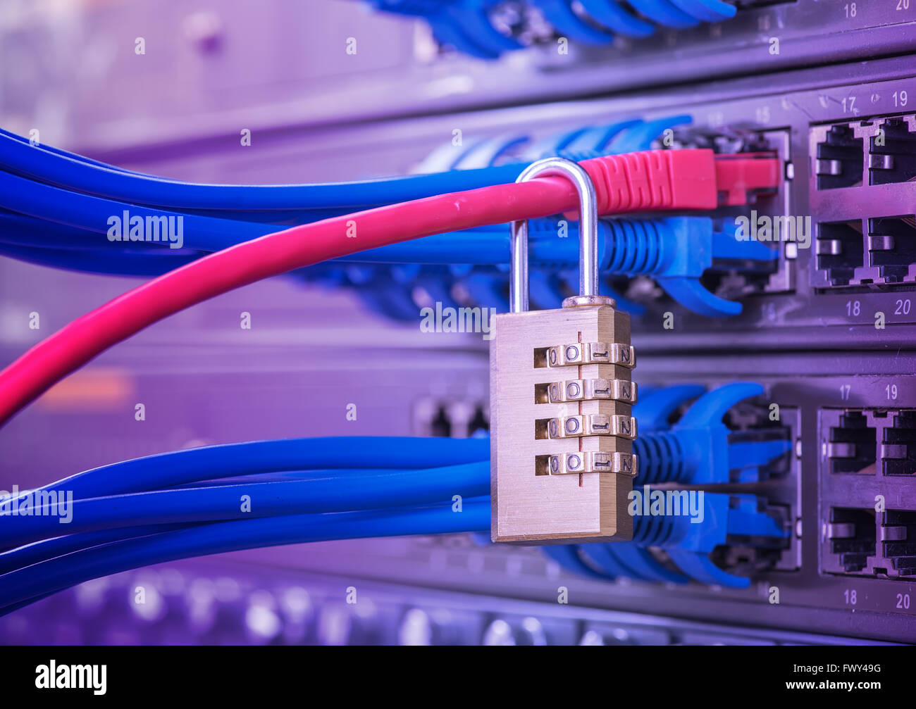 network and data protection concept with padlock and switch Stock Photo ...
