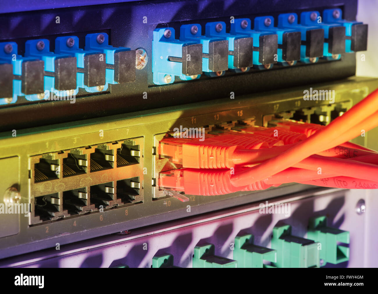 Network switch and ethernet cables,Data Center Concept Stock Photo - Alamy