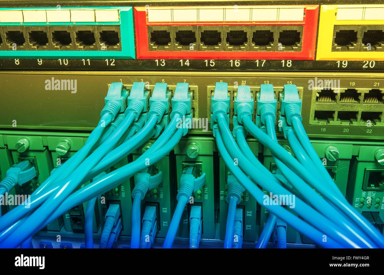 Network switch and ethernet cables,Data Center Concept Stock Photo - Alamy