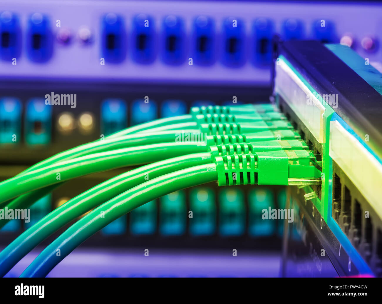 Network switch and ethernet cables,Data Center Concept Stock Photo - Alamy