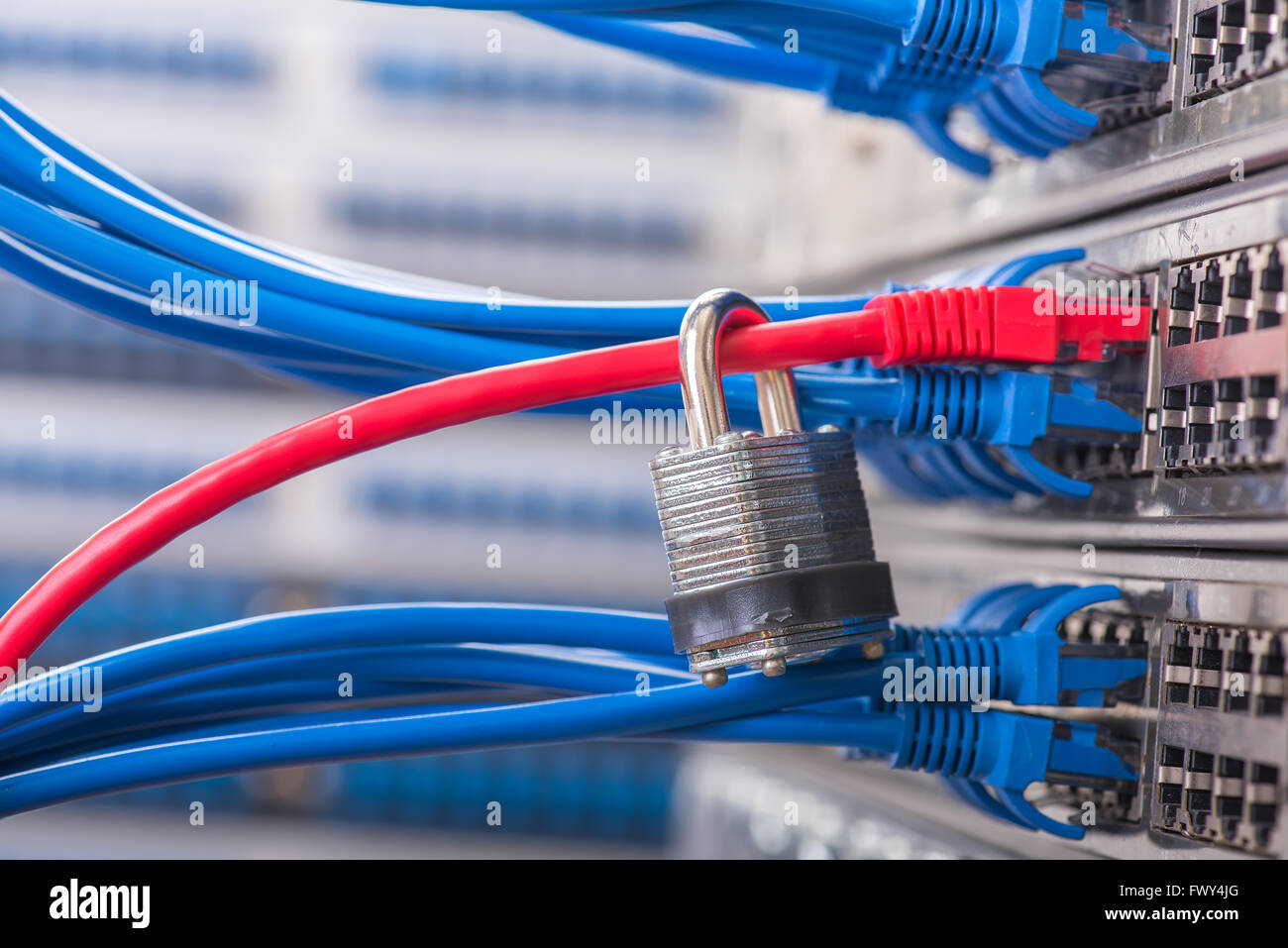 network and data protection concept with padlock and switch Stock Photo ...