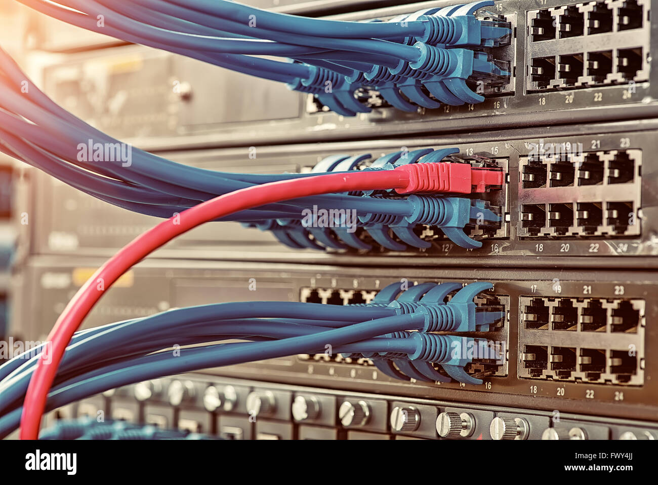 Network switch and ethernet cables,Data Center Concept Stock Photo - Alamy