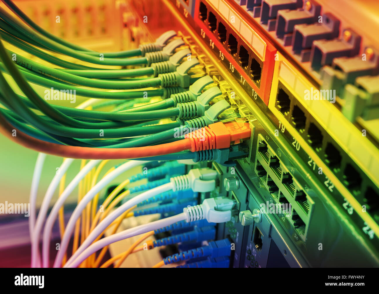 Network switch and ethernet cables,Data Center Concept Stock Photo - Alamy