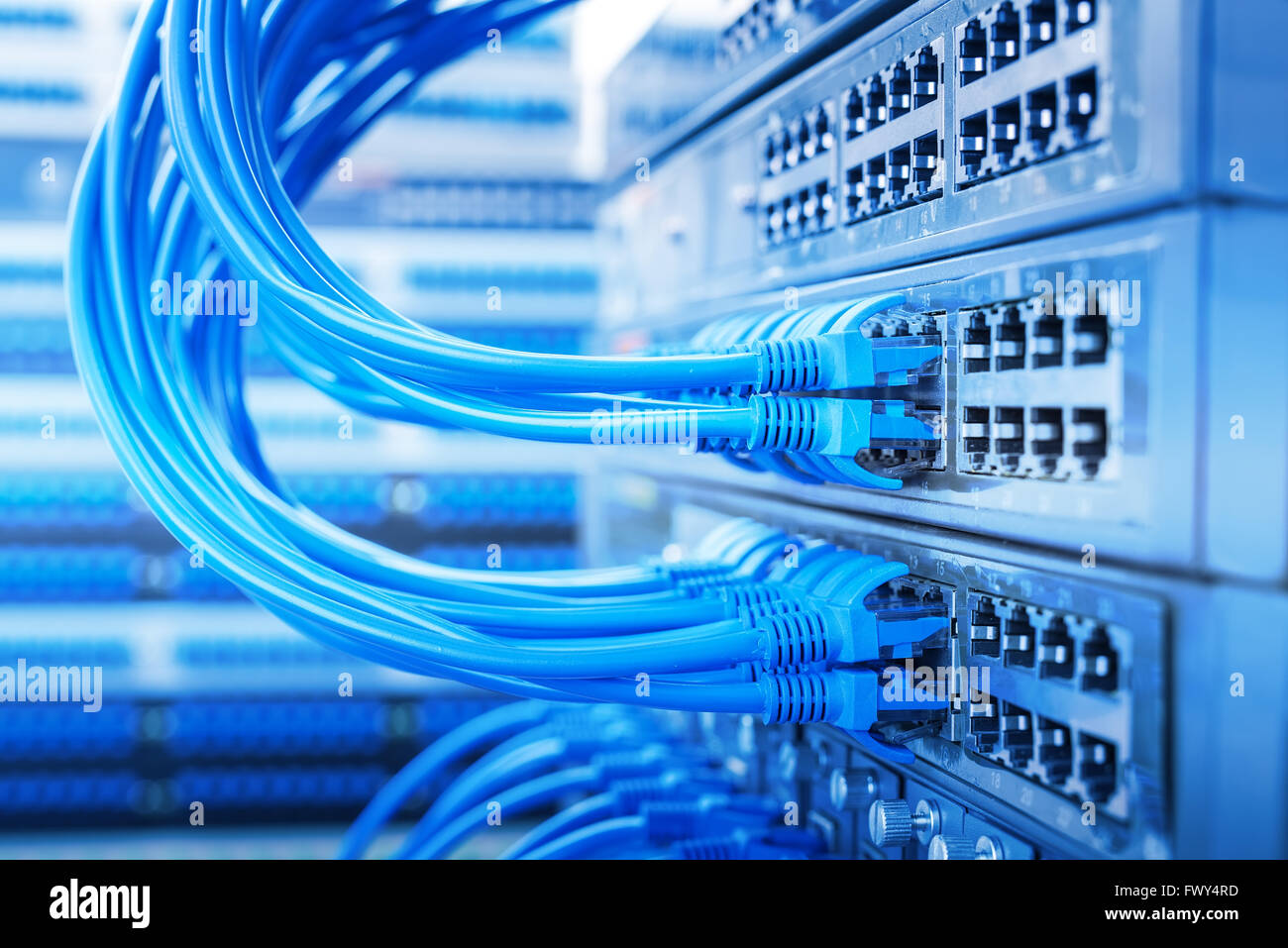 Network switch and ethernet cables,Data Center Concept Stock Photo - Alamy