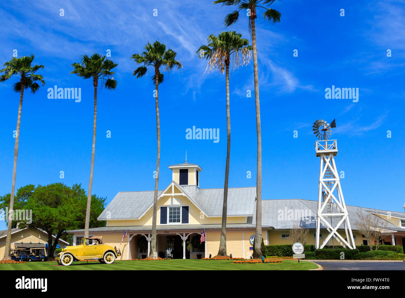 Front entrance to Celebration Golf Club, Celebration, Florida, America ...